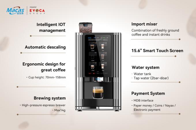 EVOACAS Fully Automatic Countertop Coffee Vending Machine IOT Function