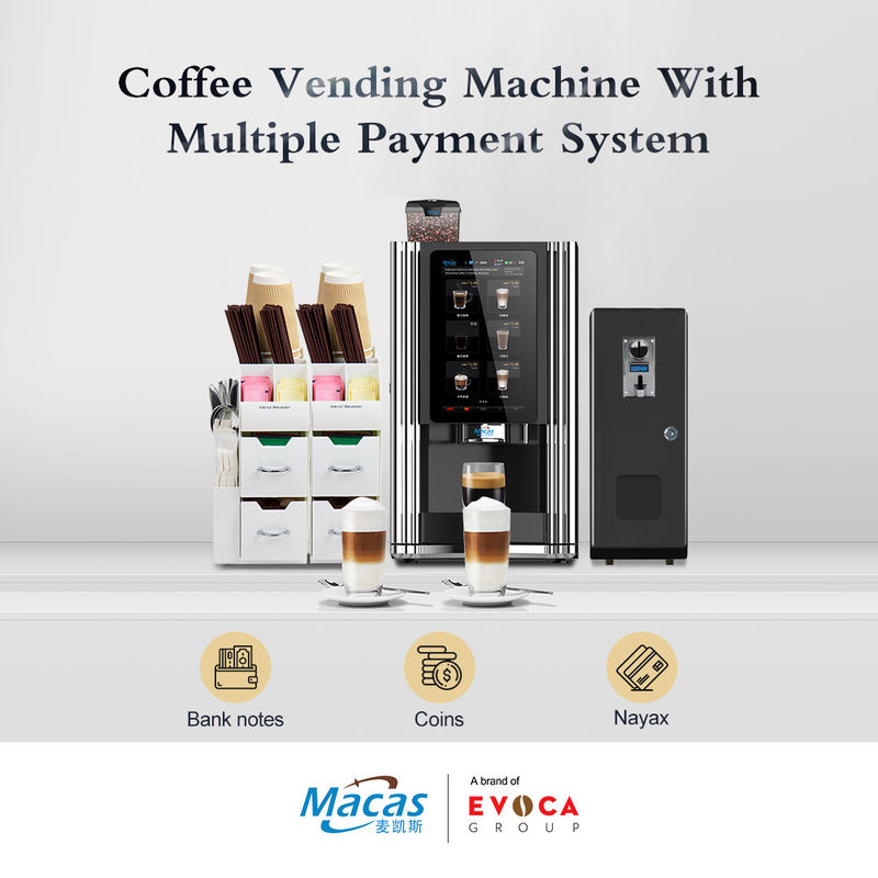 SS304 Bean To Cup Coffee Vending Machine Black Color