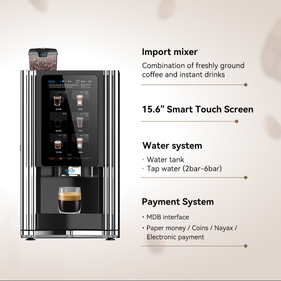 220V/50-60Hz Commercial Bean to cup Coffee Vending Machine With Touch ...