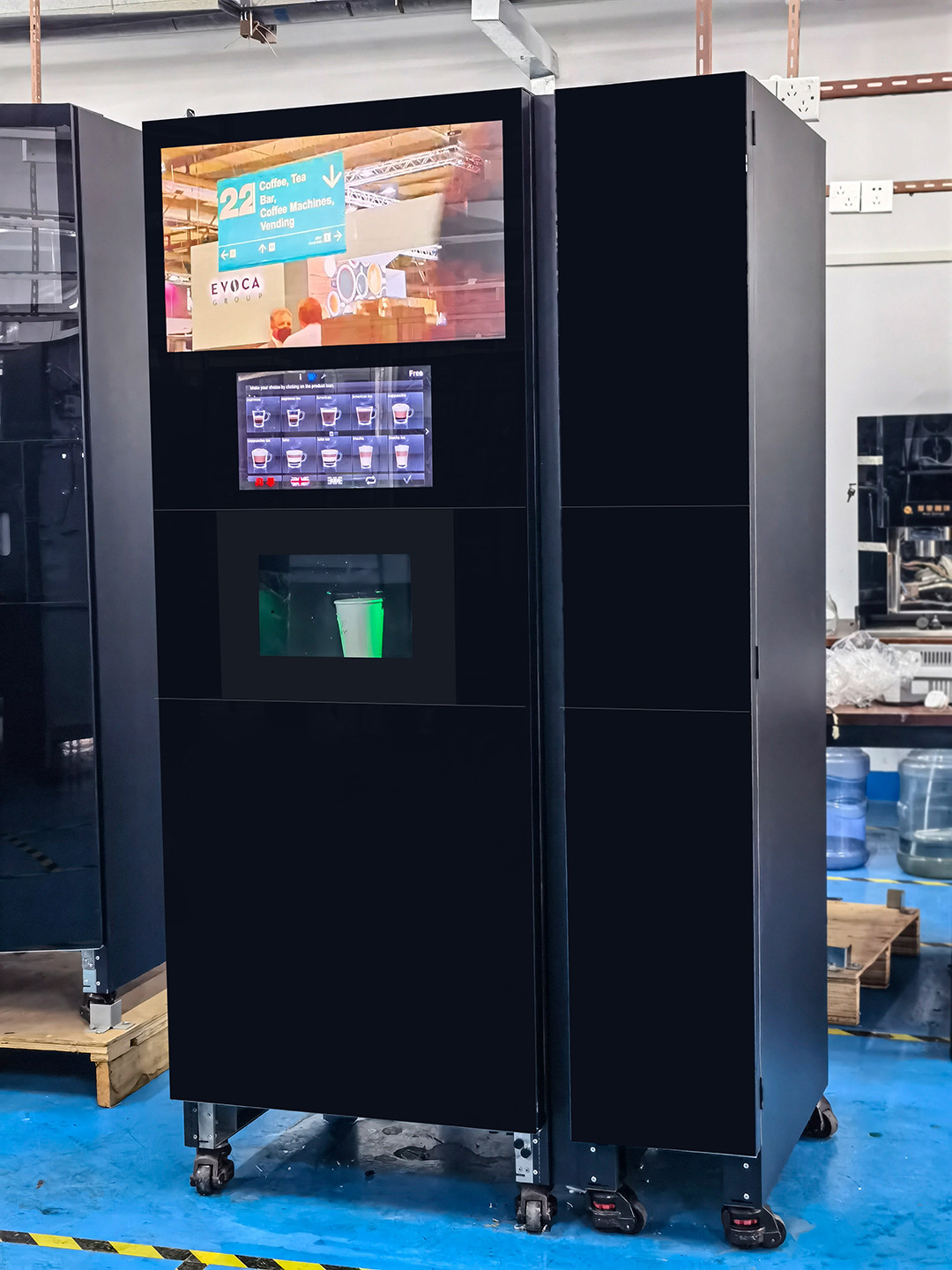 2400W Office QR Code Coin Operated Coffee Vending Machine With Ice Maker