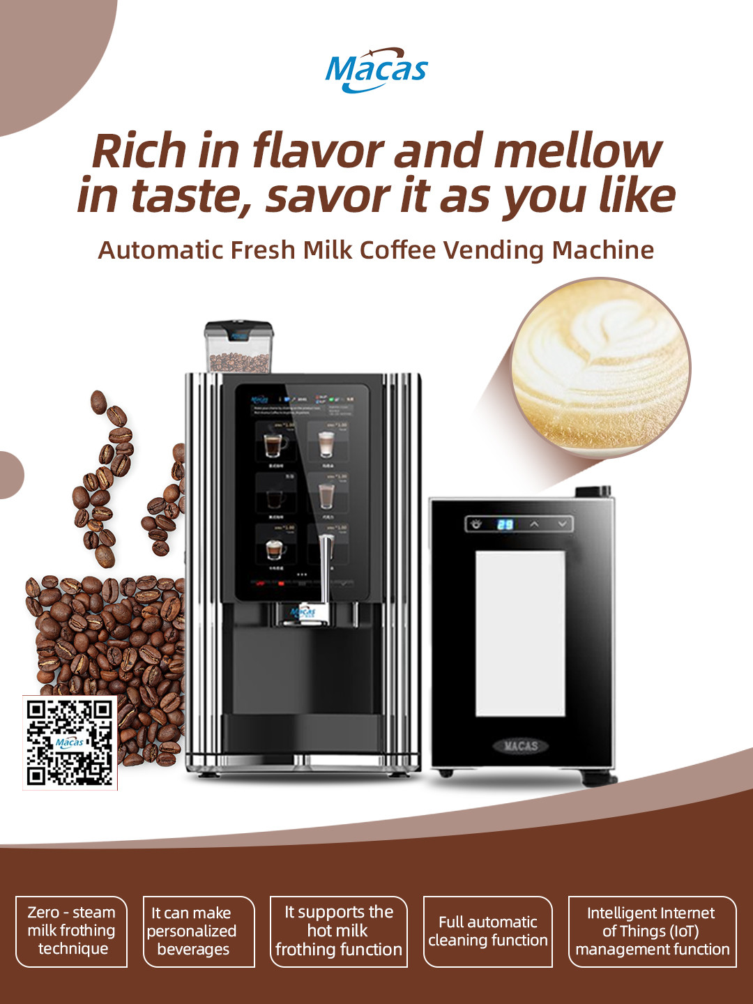 Versatile Commercial Coffee Vending Machine WIFI RJ45 Standard