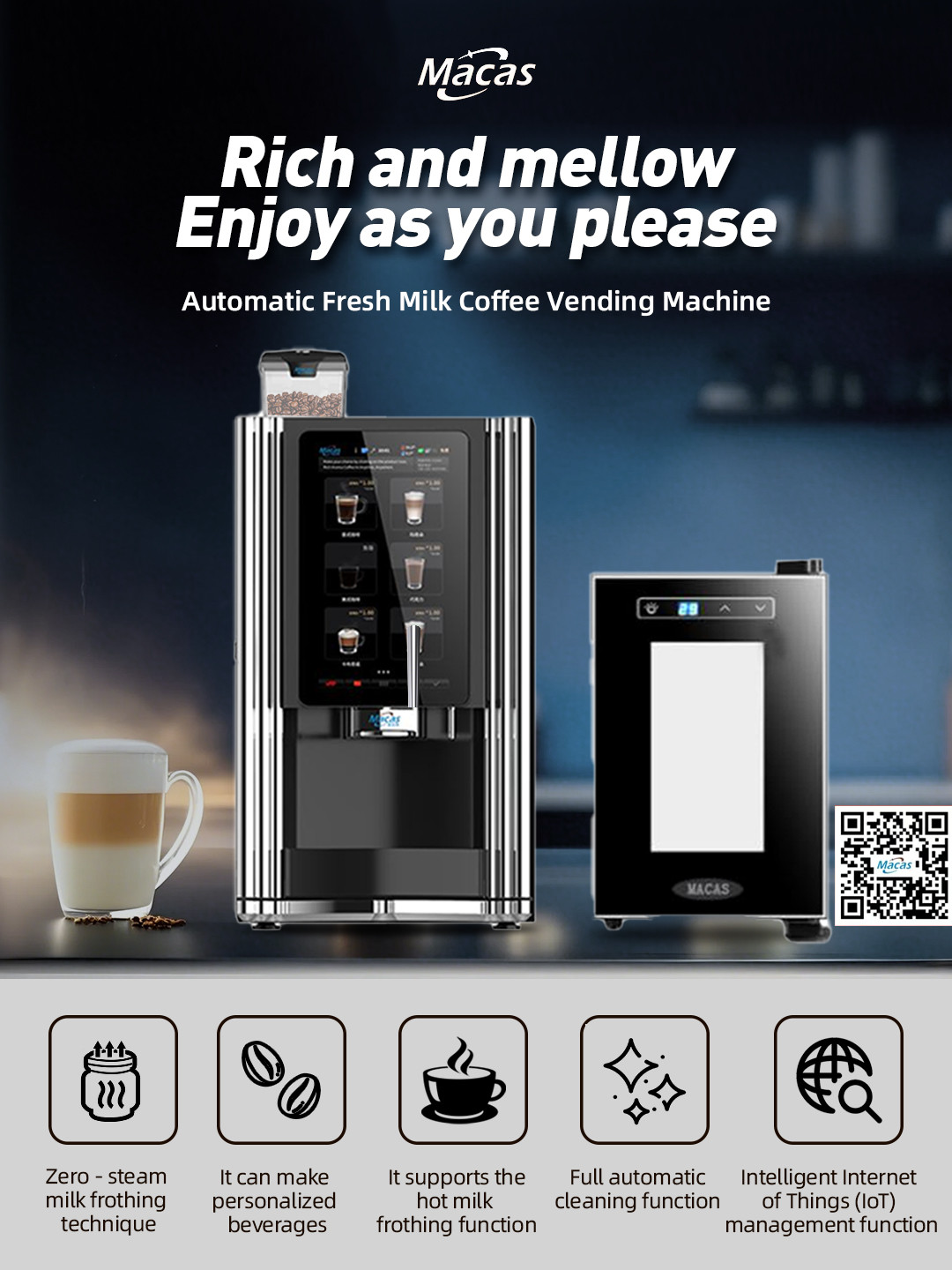 220V 70W Commercial Coffee Vending Machine For Business