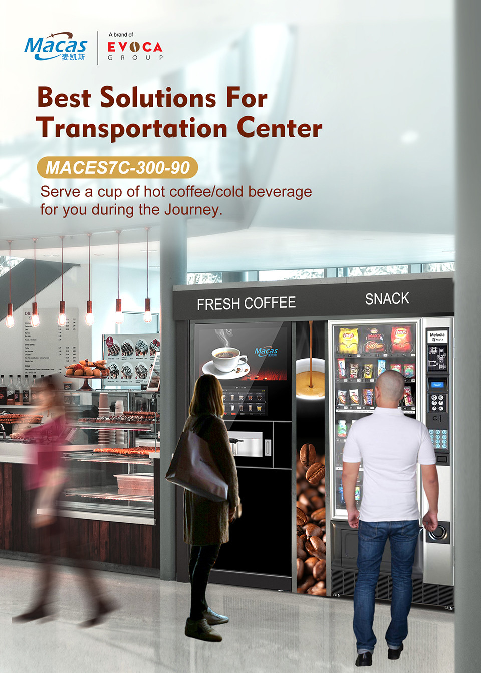 Macas Fully Automatic Freshly Ground Cabinet Coffee Machine with Multi-Ingredient Setup for ...